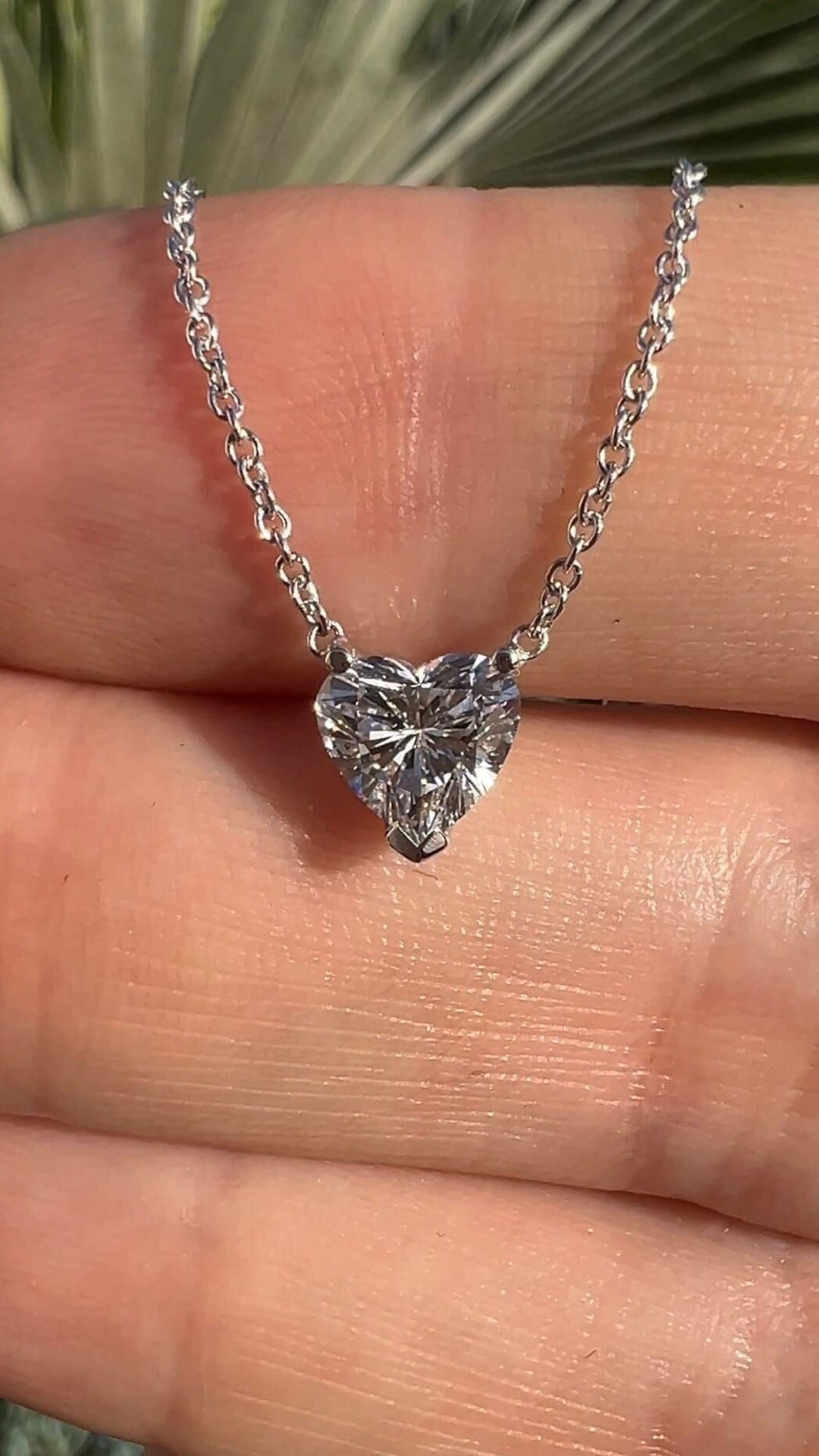 Lab Grown Heart Diamond Solitaire Necklace Prong Set Pendant 1 - 1.50 ...