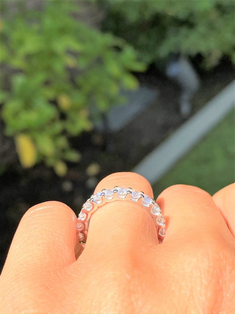 2.00CT Diamond Round Brilliant U Prong Eternity Band Wedding - Etsy