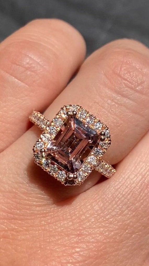 Morganite and chocolate diamond ring store