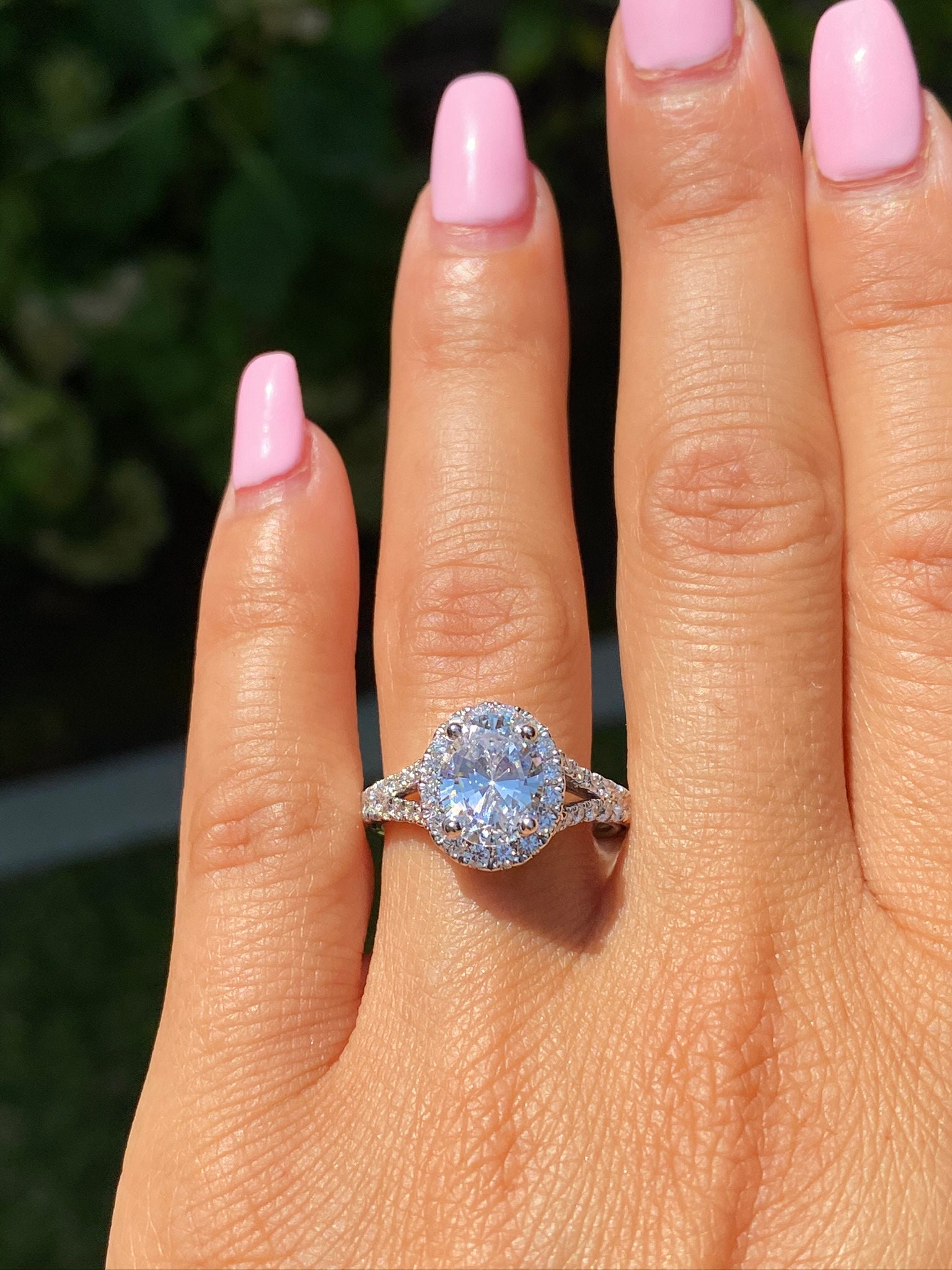 1.50CT Diamond Oval Cut Shape Halo Split Shank Diamonds | Etsy