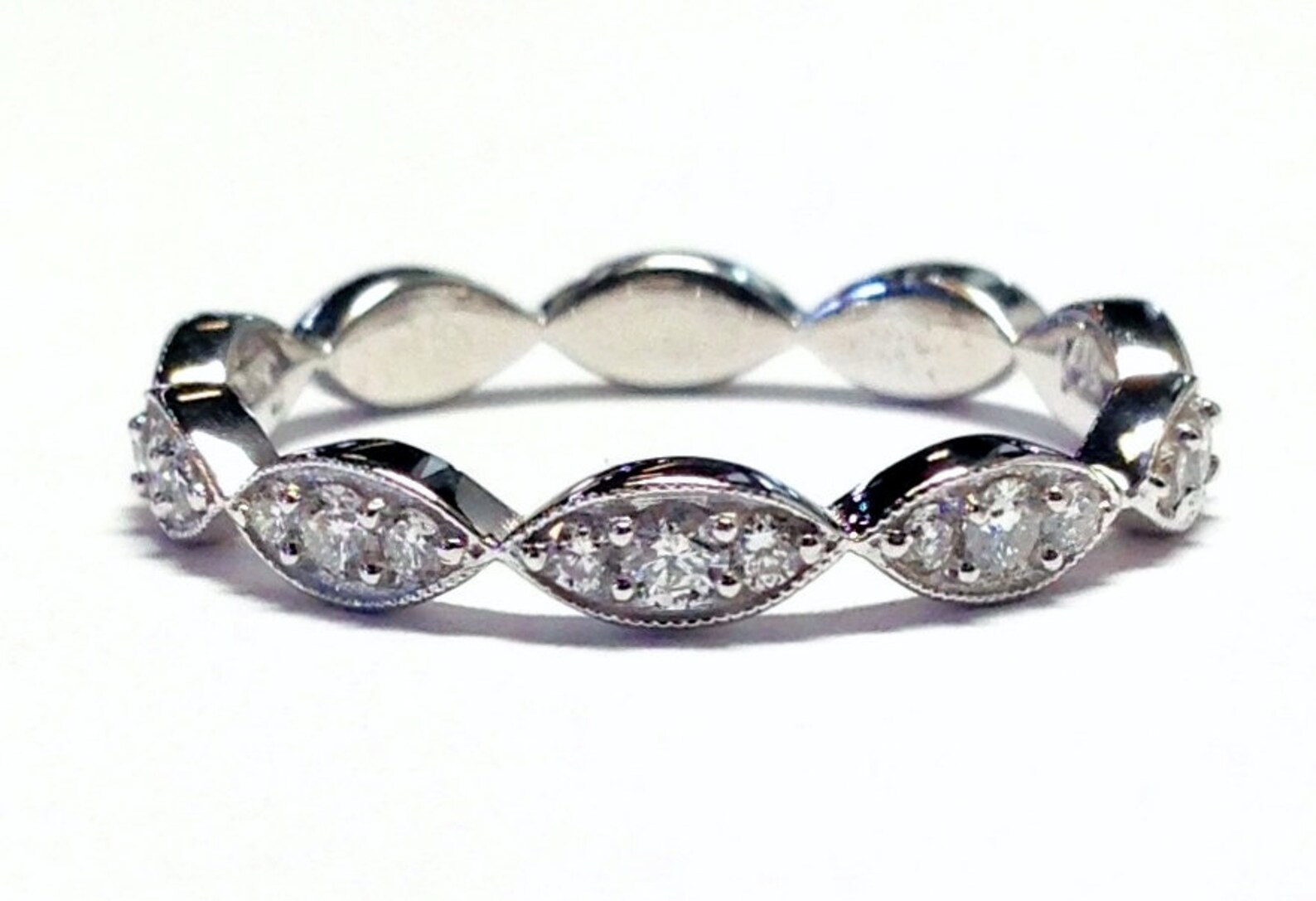 0.30CT Diamond Stackable Antique Art Deco Ring 1/2 Eternity - Etsy