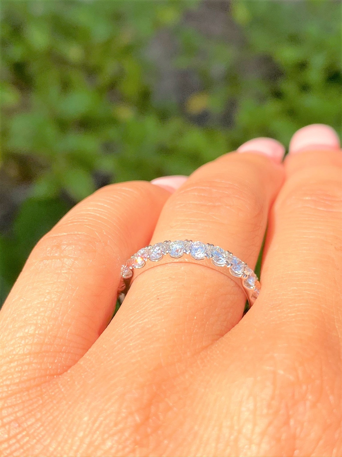 0.85CT Diamond Ring Prong Set 2.75MM Diamonds Wedding Band | Etsy