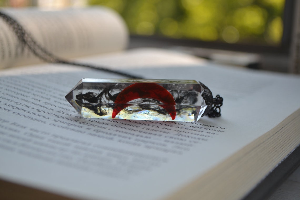 Blood Moon Necklace Blood Moon Pendant Crimson Moon | Etsy