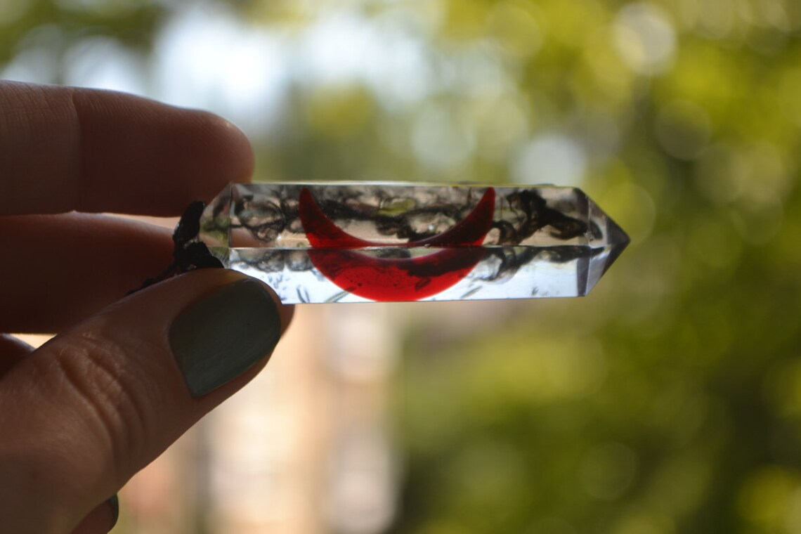 Blood Moon Necklace Blood Moon Pendant Crimson Moon | Etsy