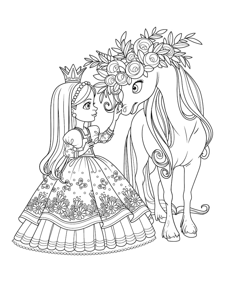 Princess & Friends Coloring Book - Etsy