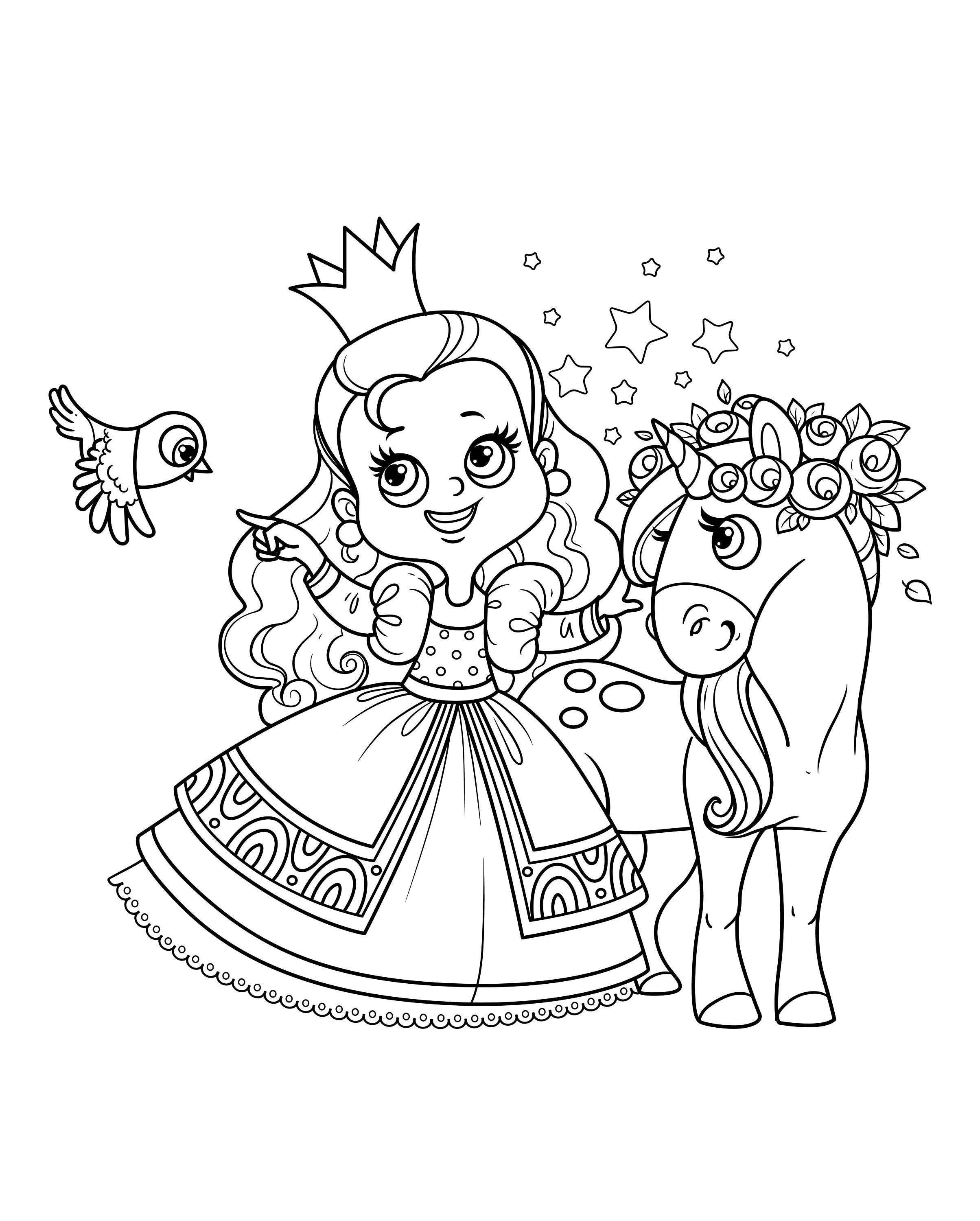 Princess & Friends Coloring Book - Etsy
