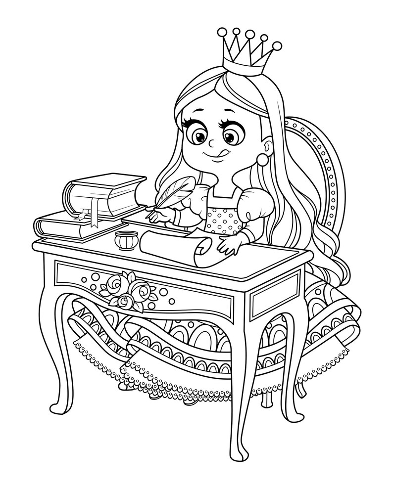 Princess & Friends Coloring Book - Etsy