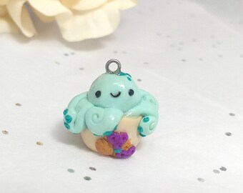 Items similar to Cute Octopus Charm - Kawaii Polymer Clay Octopus ...