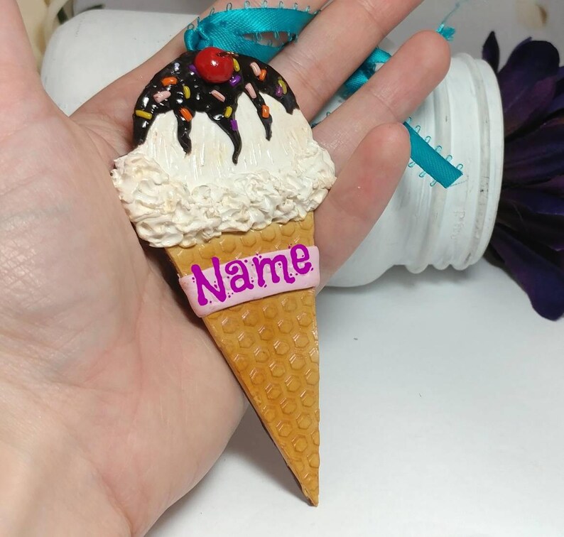 Personalized Ice Cream Cone Christmas Ornament for Ice Cream | Etsy