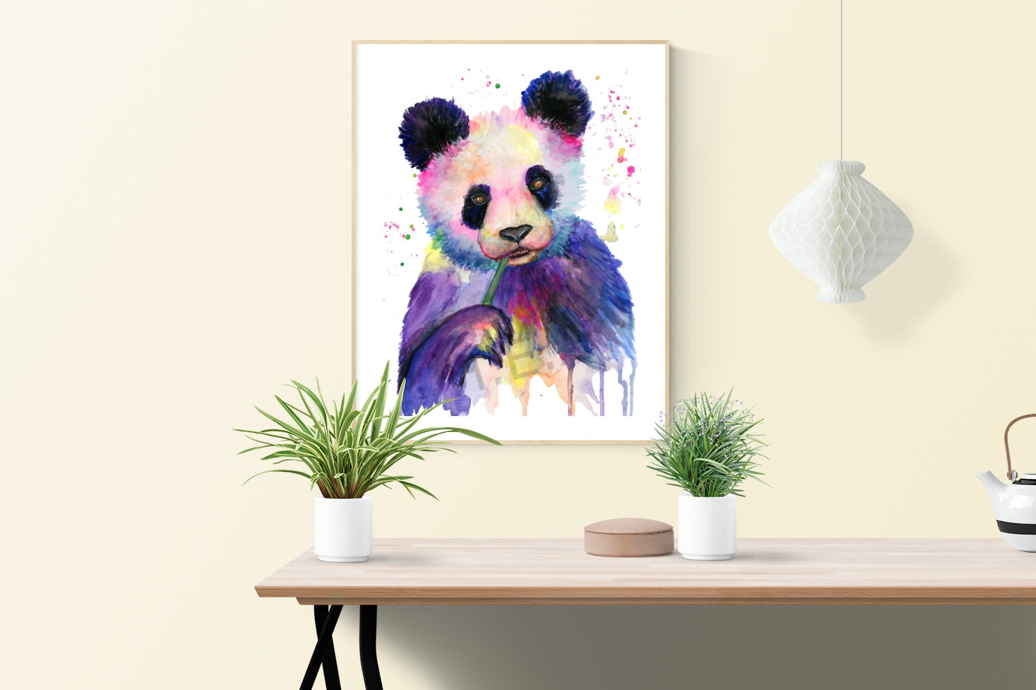 Colorful Panda Bear Wall Art Panda Bear Art Print Watercolor - Etsy
