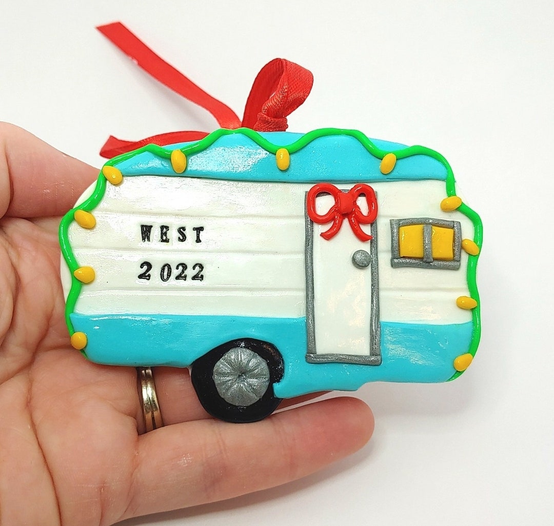 Personalized Vintage Camper Ornament: Handmade Polymer Clay Keepsake - Etsy