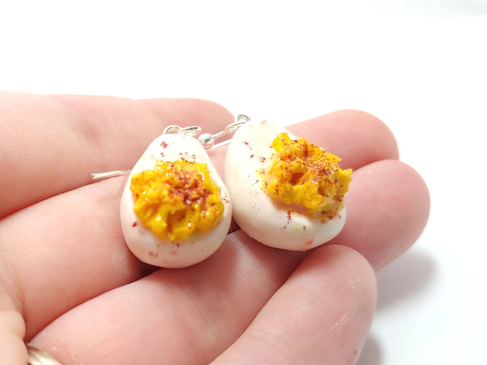 Polymer Clay Food Earrings Deviled Egg Earrings Funny | Etsy