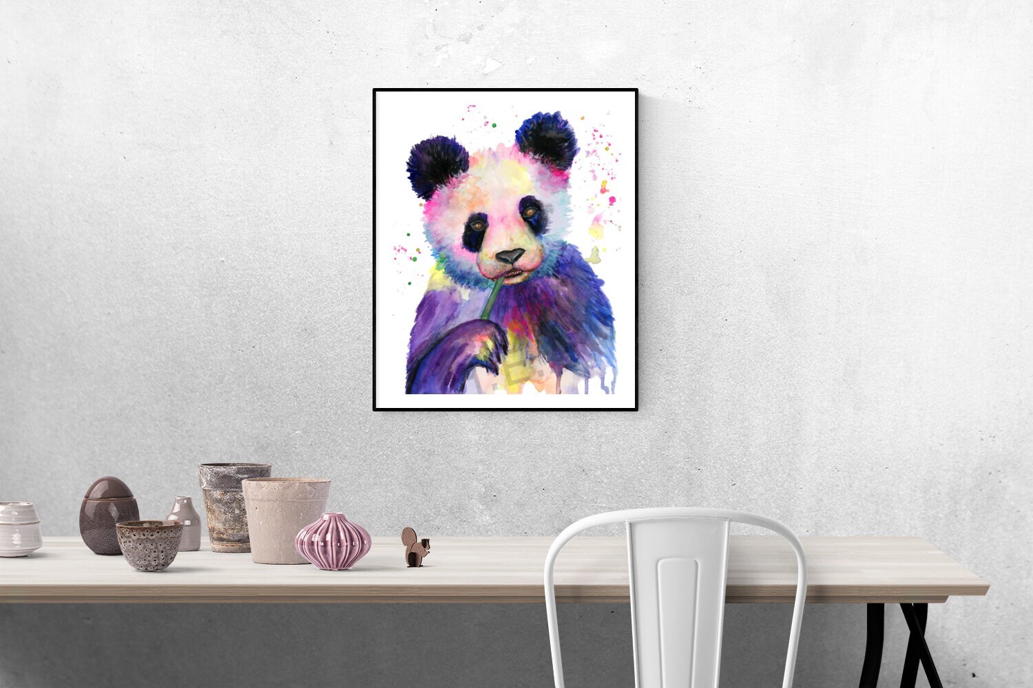 Colorful Panda Bear Wall Art Panda Bear Art Print Watercolor - Etsy