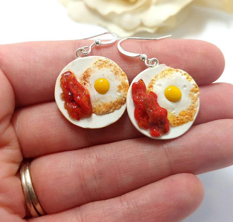 Mini Food Earrings Polymer Clay Food Earrings Breakfast - Etsy