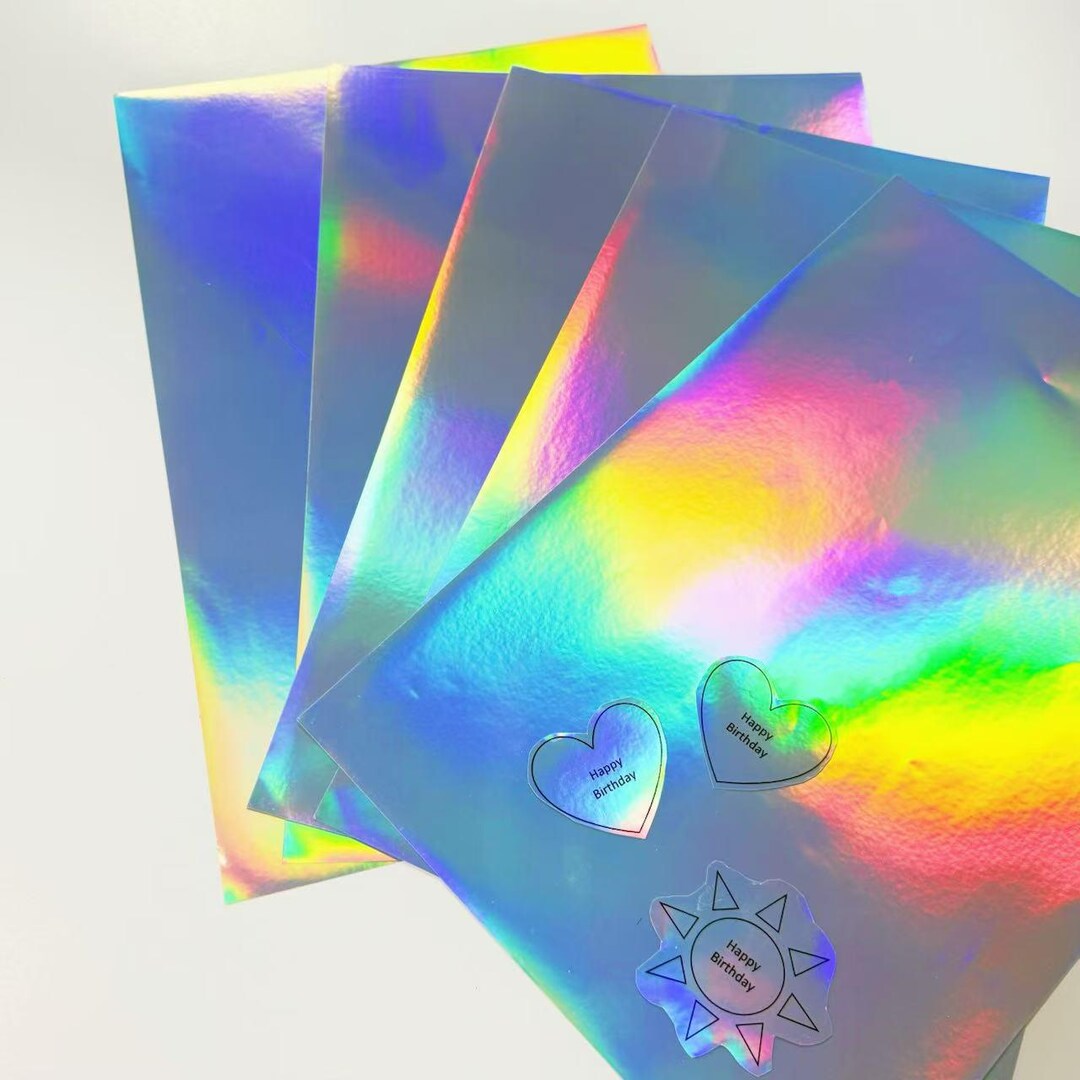 50 Sheets Holographic Sticker Paper 8.5 X11 for Inkjet Printer & Laser ...