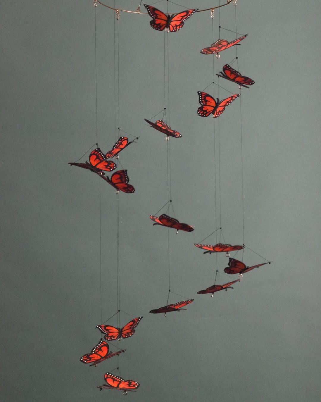 Handmade Monarch Butterfly Spiral Mobile on Copper Wire. - Etsy