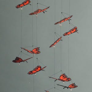 Handmade Monarch Butterfly Spiral Mobile on Copper Wire. - Etsy