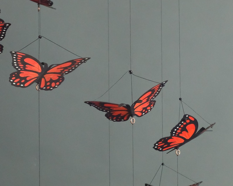 Handmade Monarch Butterfly Spiral Mobile on Copper Wire. - Etsy