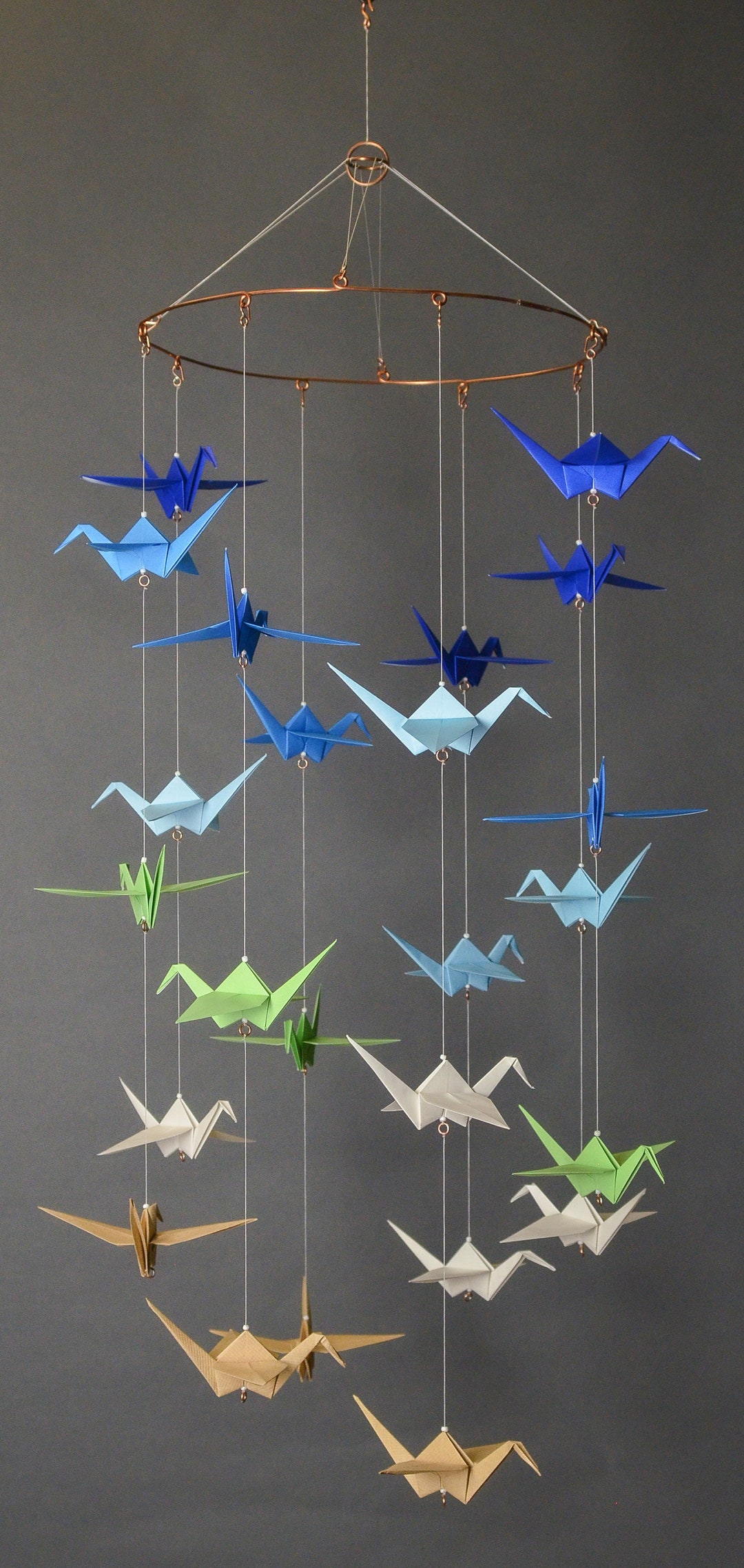 Handmade Origami Crane Mobile: Beach Theme, 24 Paper Cranes, 42-inch - Etsy