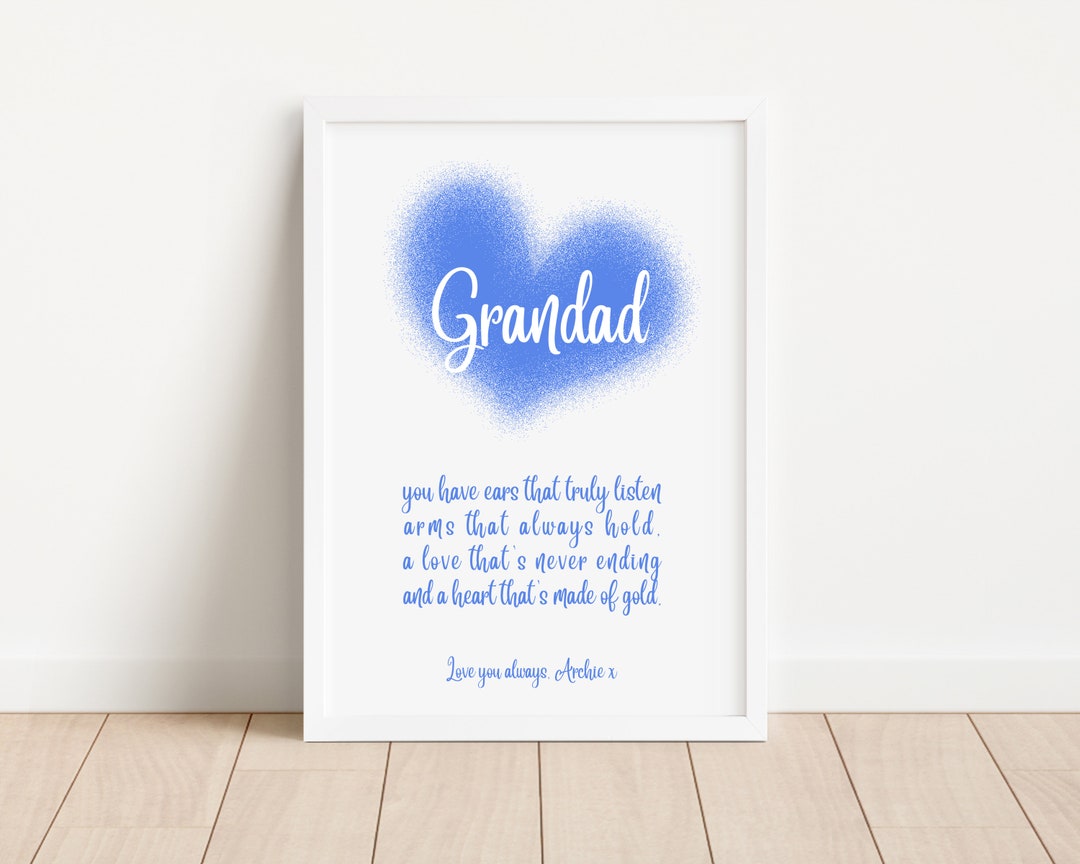 Personalised Step Dad, Like A Dad Print - Custom Wall Art - Birthday ...