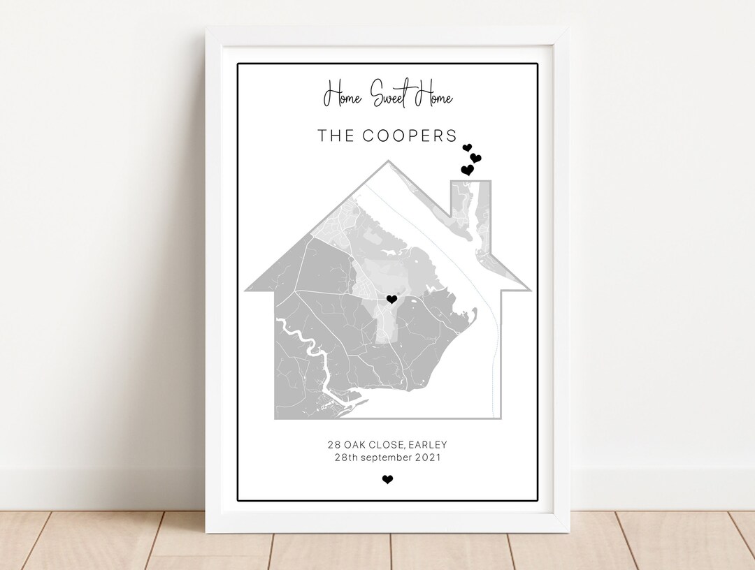 New Home Gift, Personalised Home Print, Housewarming Gift, First Home ...