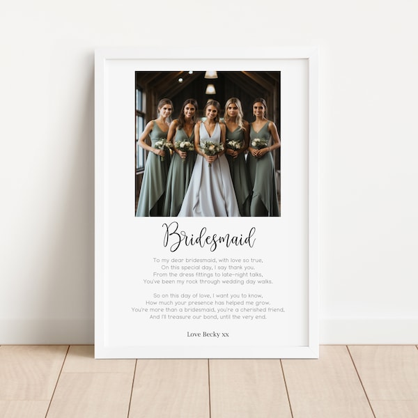 Bridesmaid Poem - Etsy