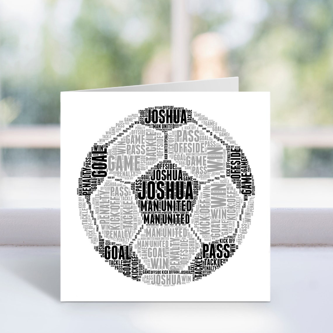 Personalised Football Card Custom Word Art Card Birthday - Etsy UK