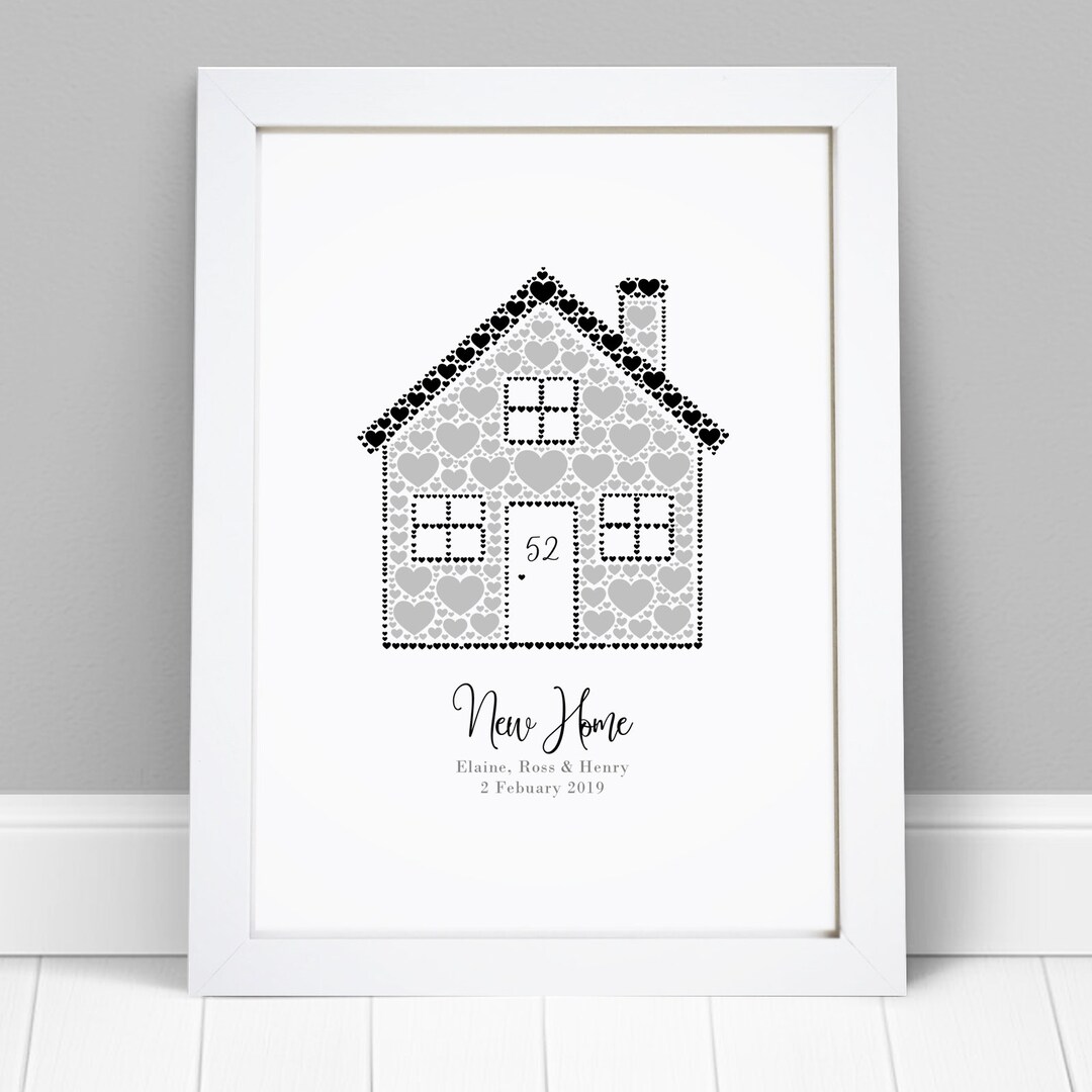 Personalised Home Print - Custom Names Wall Art Frame - House Warming ...