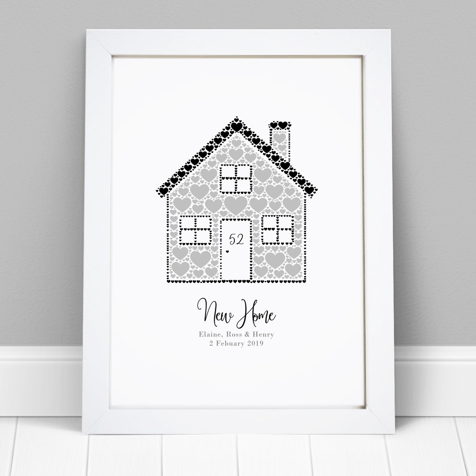 Personalised Home Print Custom Names Wall Art Frame House | Etsy UK