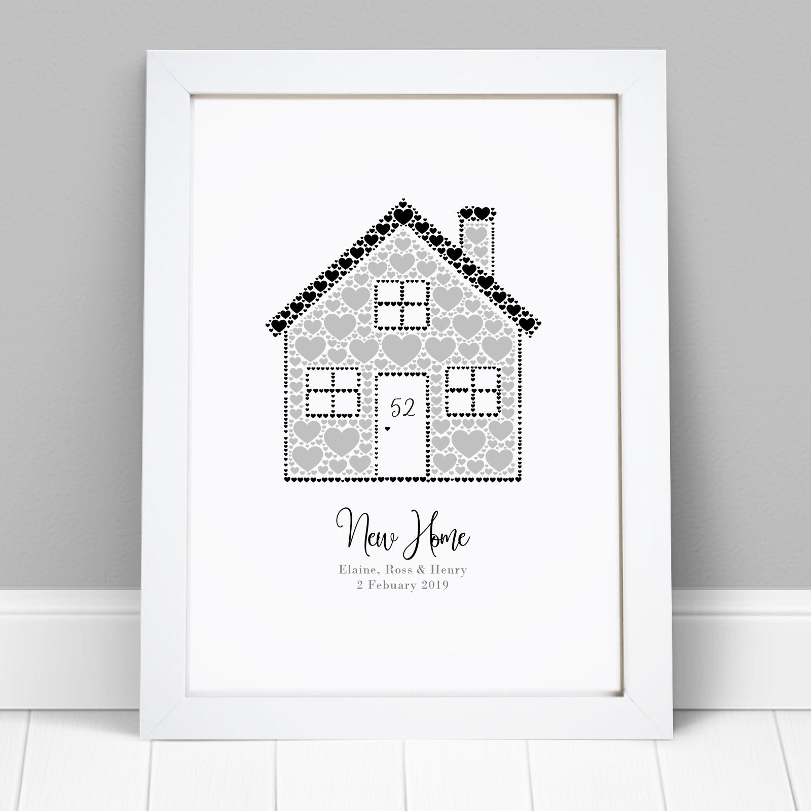 Personalised Home Print Custom Names Wall Art Frame House | Etsy UK