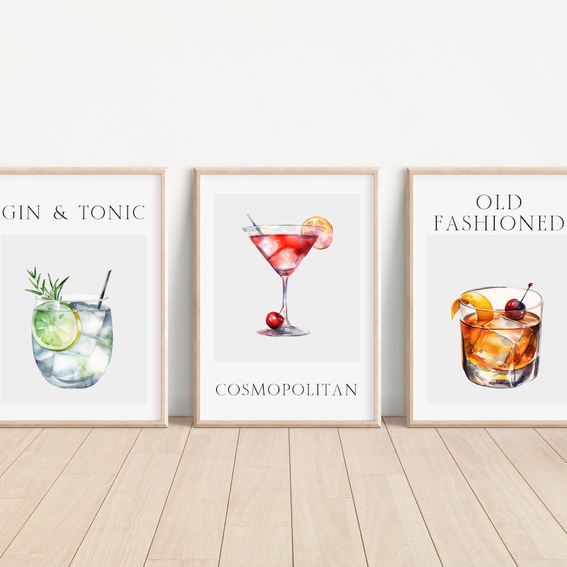 Cocktail Wall Art - Etsy