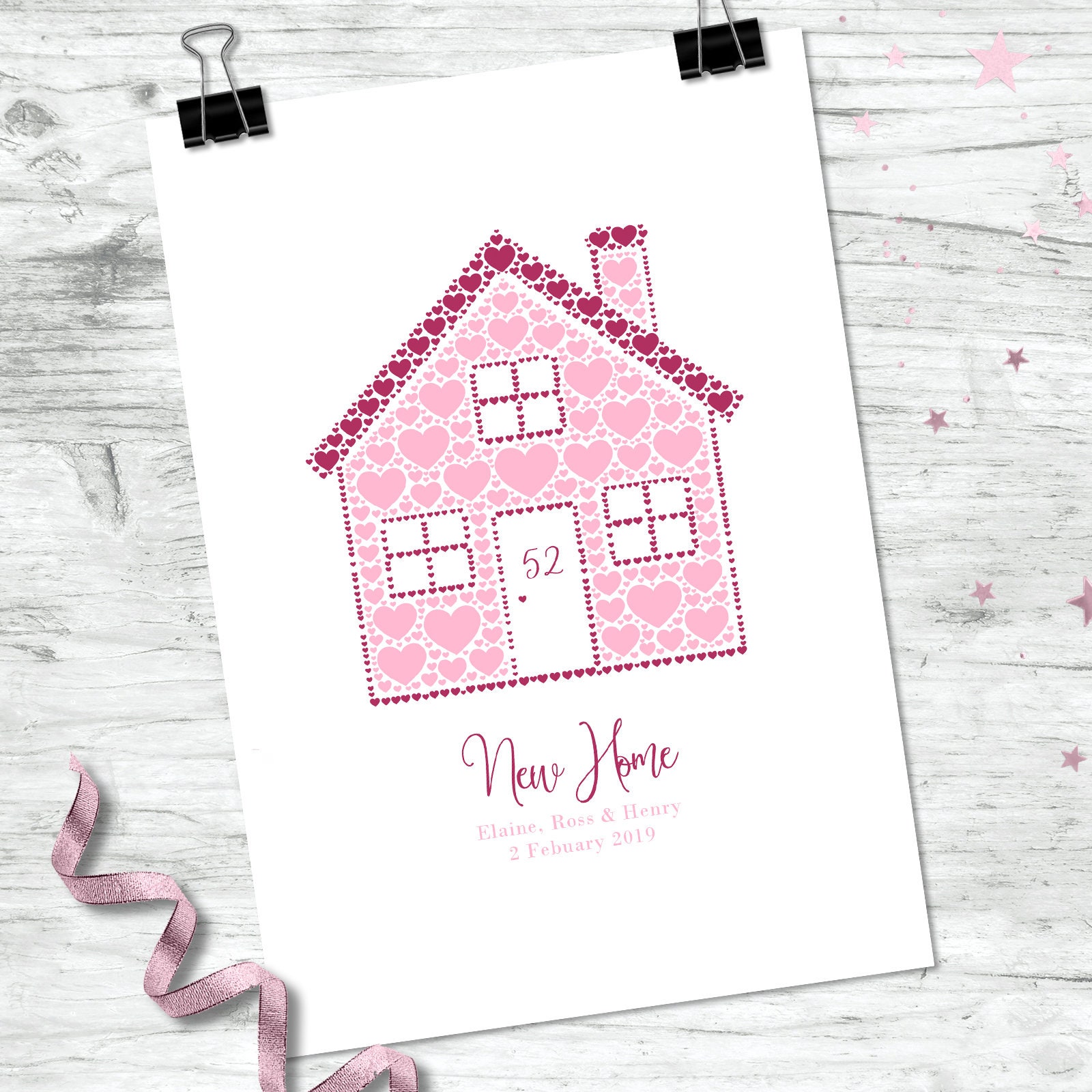 Personalised Home Print Custom Names Wall Art Frame House - Etsy UK
