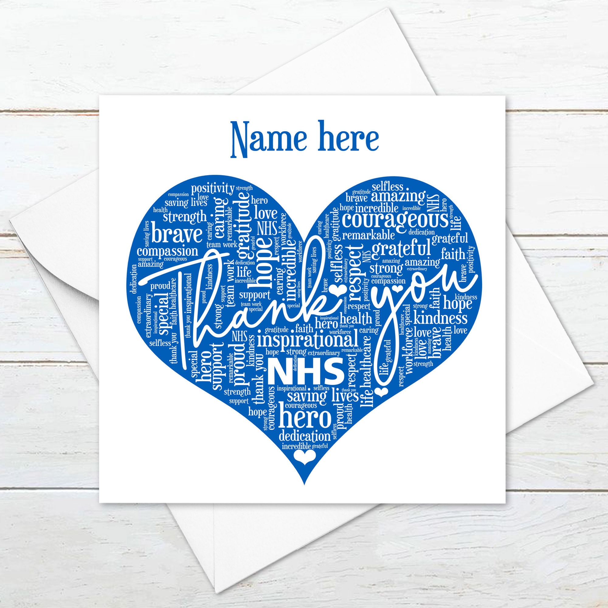 Personalised Thank You NHS Card - Word Art - Hero NHS Staff - Nurse ...