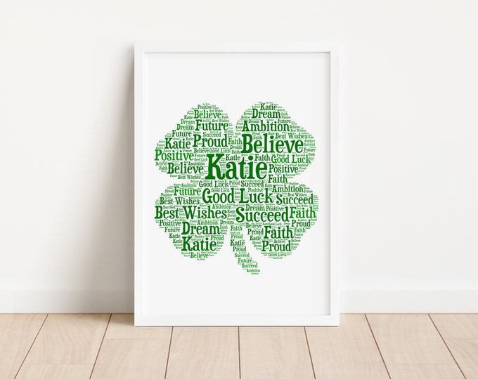 Good Luck Gift, Irish Word Art, Ireland Good Luck Gift, Unique ...