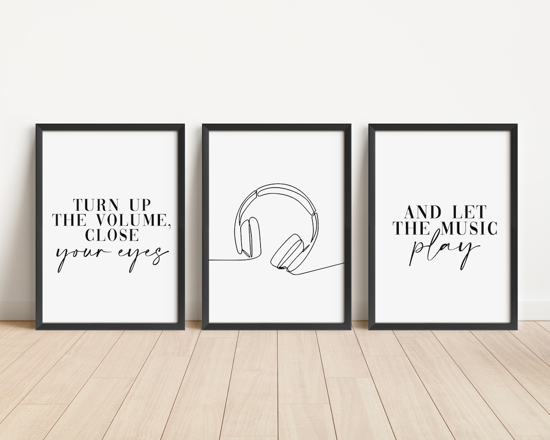 Set of 3 Music Lover Prints, Music Quote Wall Art Prints, Unframed ...
