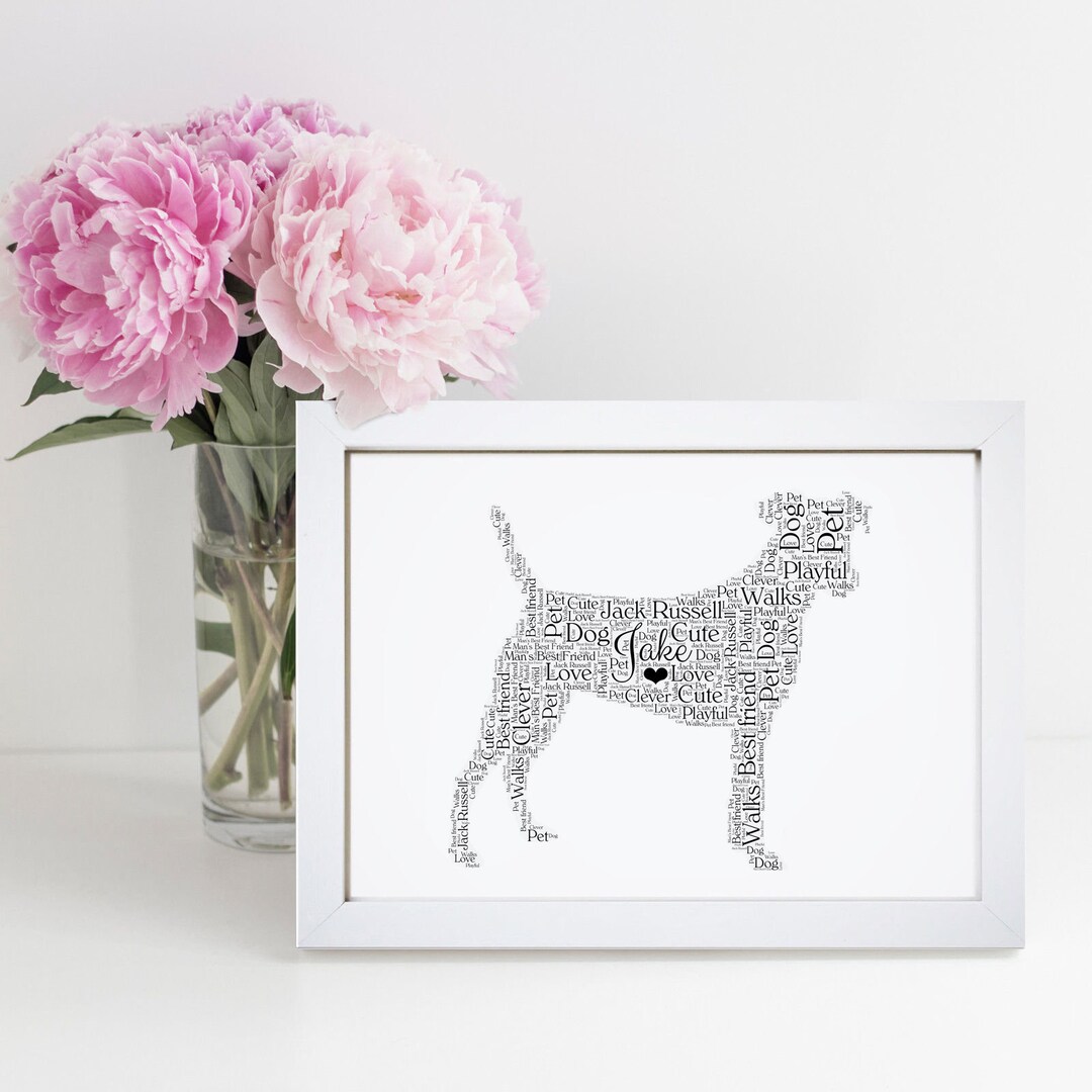 Personalisierte Jack Russell Print Terrier Hund Wort - Etsy.de
