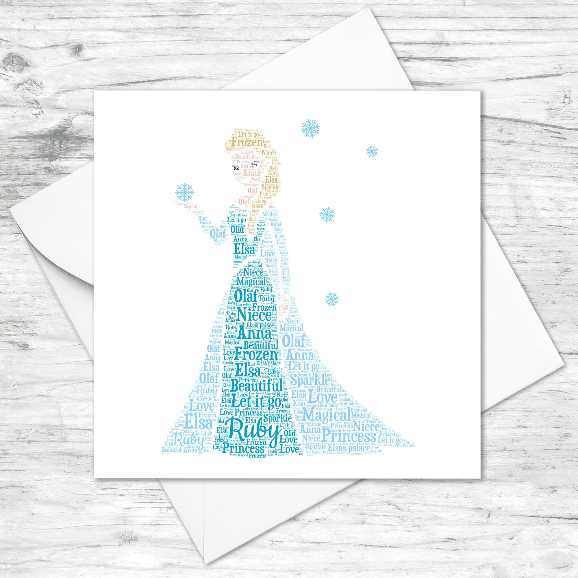Personalised Elsa Card Frozen Princess Word Art Birthday - Etsy Ireland