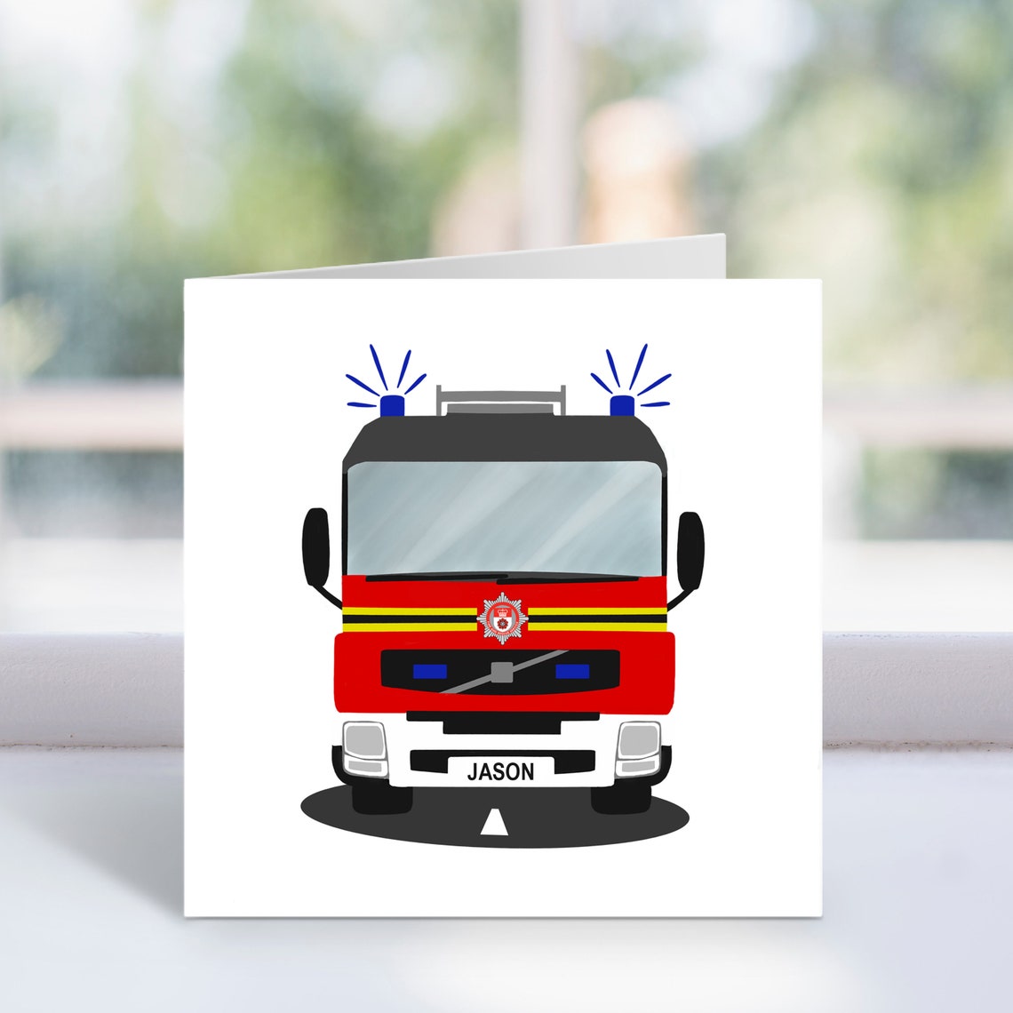 Personalised Fire Engine Greeting Card - Fireman, Fire Fighter Birthday ...