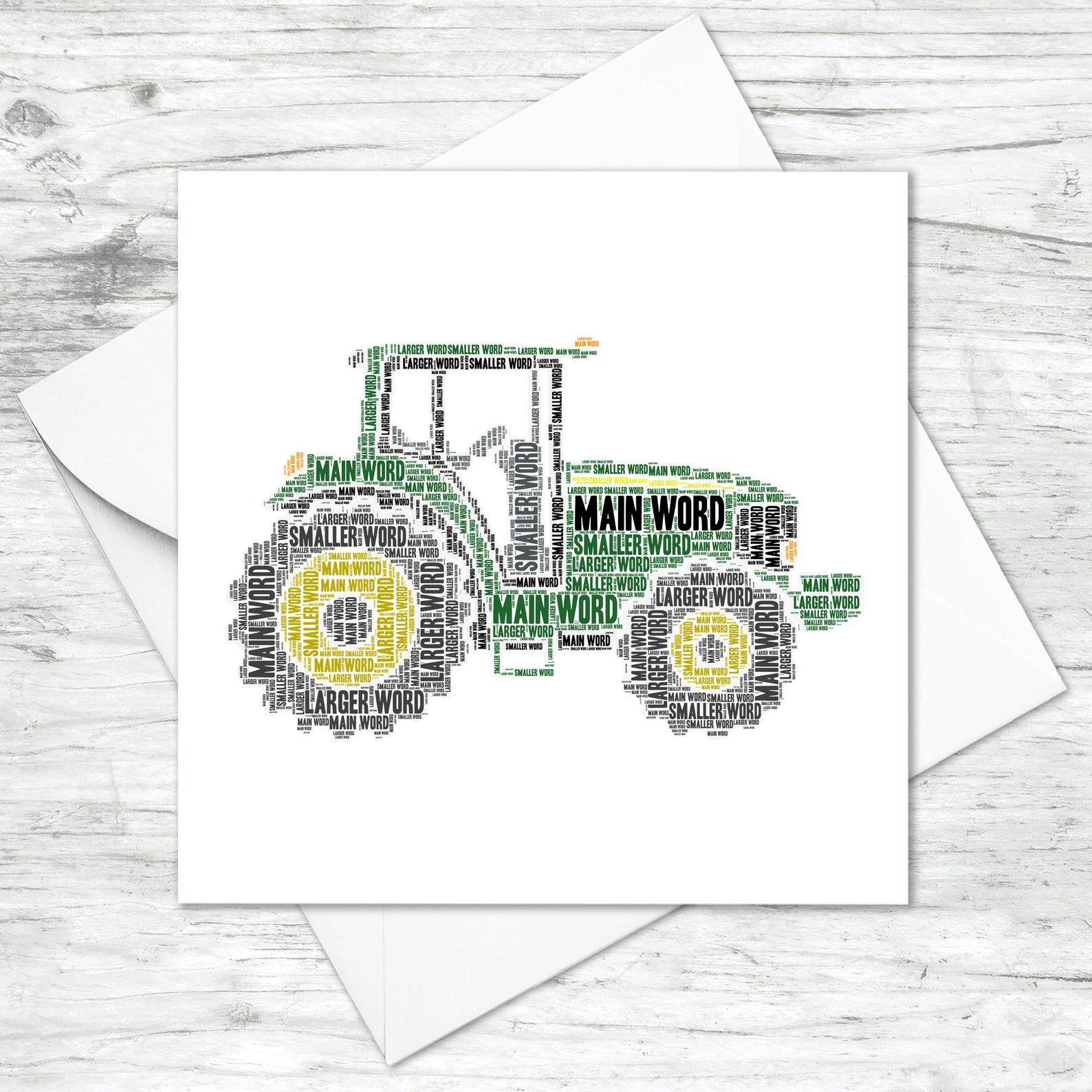Personalised Tractor Word Art Greeting Card Tractor Themed - Etsy