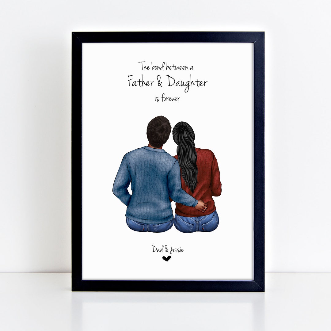 Personalised Father and Daughter Print Birthday Fathers Day - Etsy UK