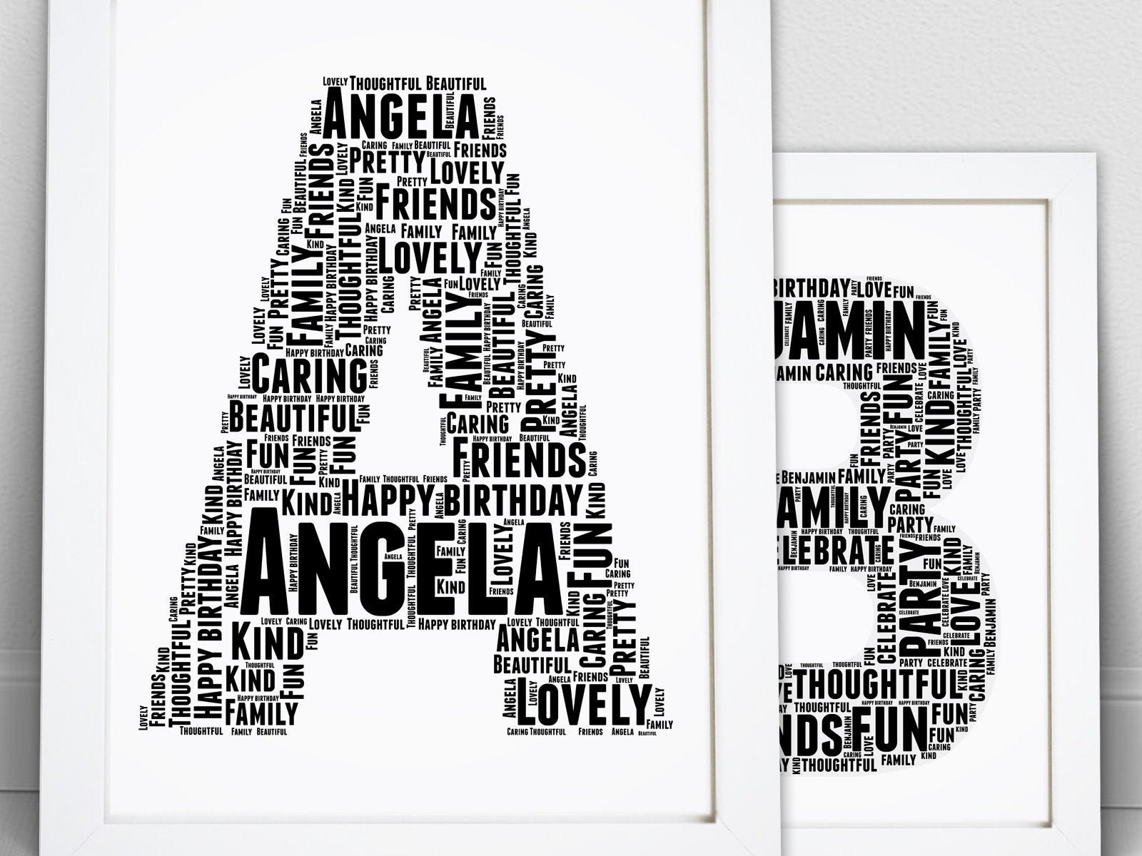 Personalised Initial Print Custom Name Word Wall Art | Etsy