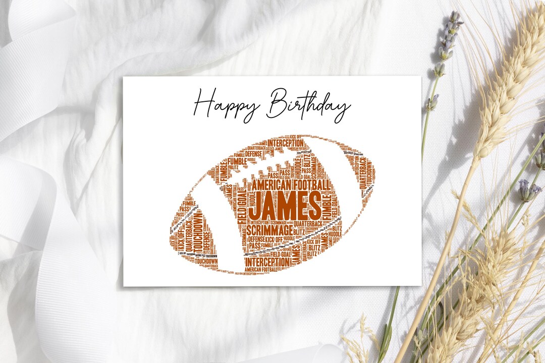 Personalised American Football Card - Custom Keepsake, for American ...