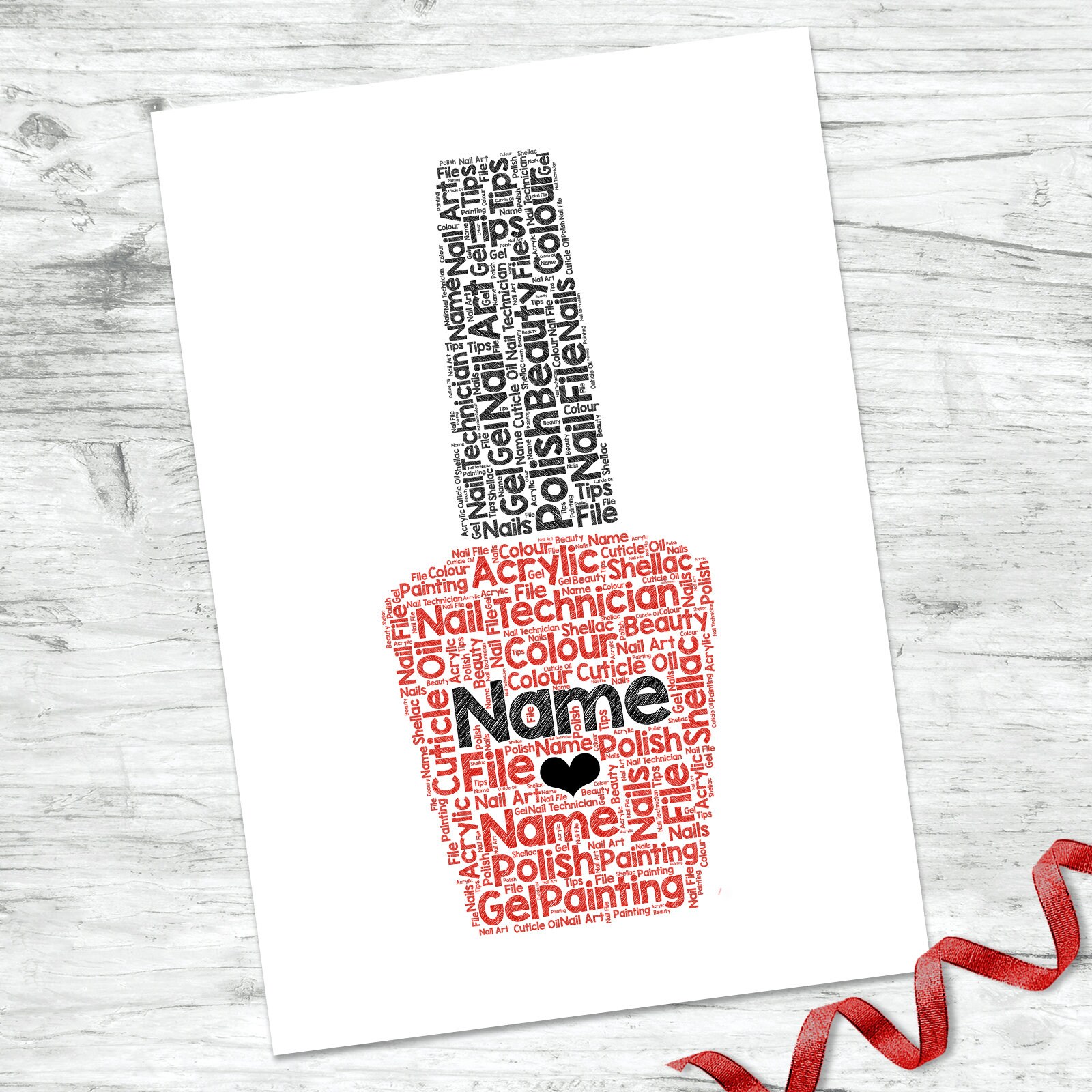 Personalised Nail Polish Print Custom Word Wall Art Nail - Etsy UK