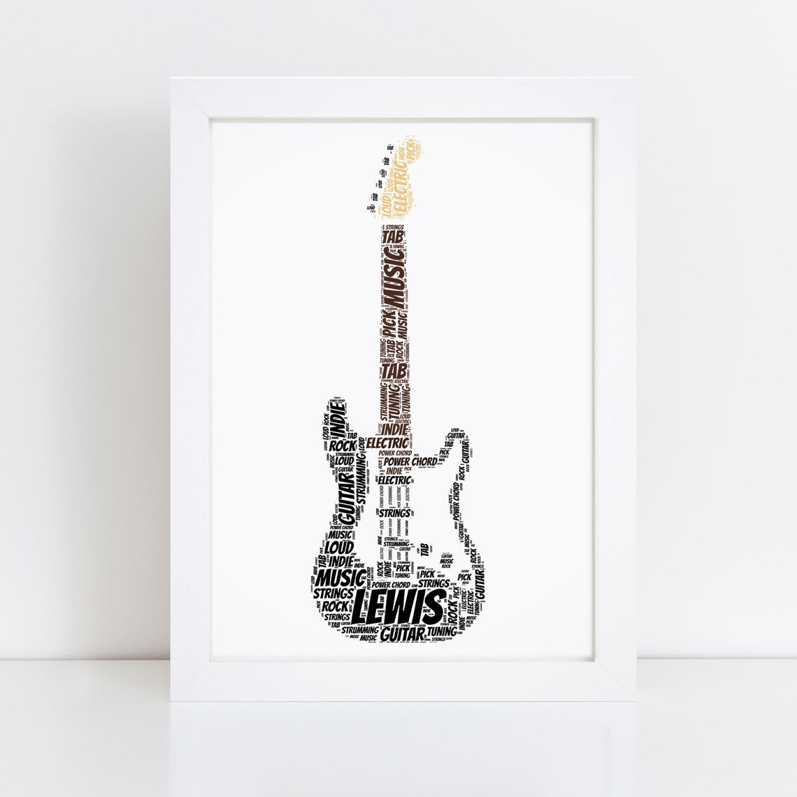 Personalised Electric Guitar Print Custom Word Art Prints | Etsy UK