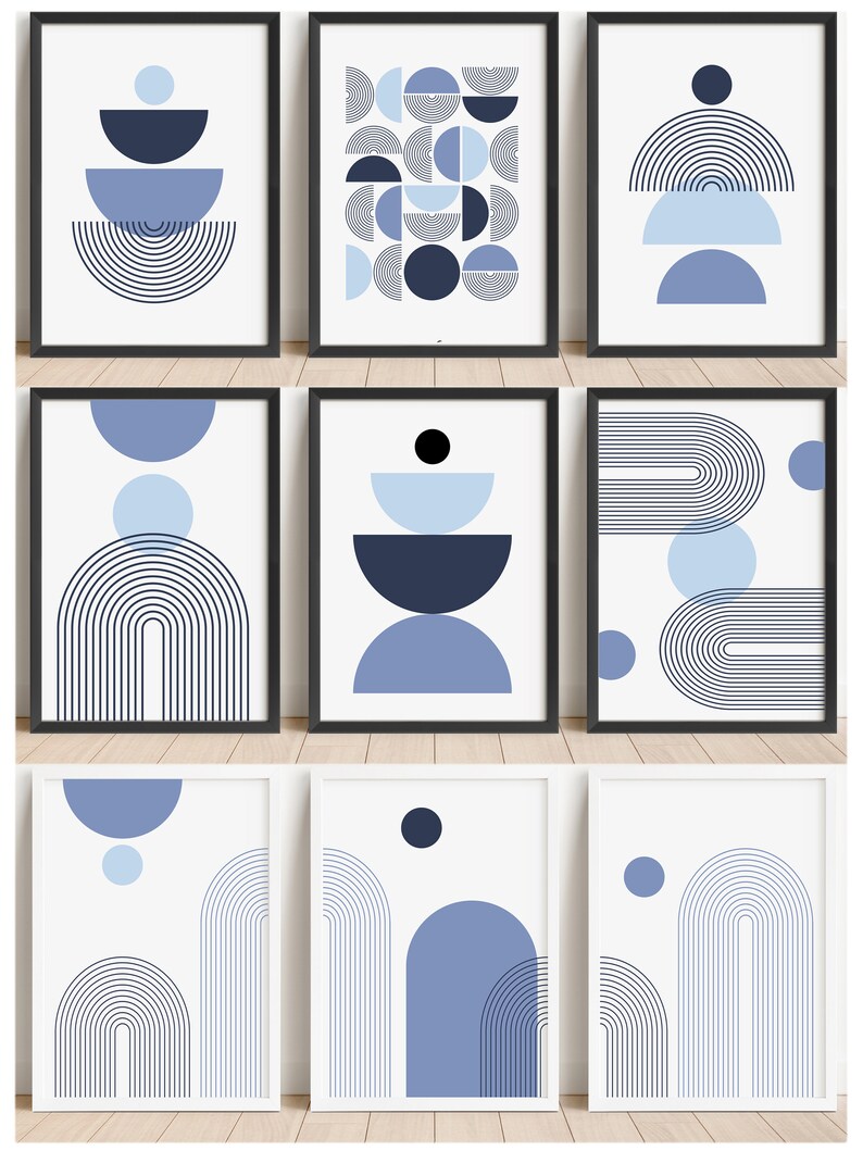 Printable Set of 3 Geometric Shapes Wall Art Prints Modern - Etsy UK