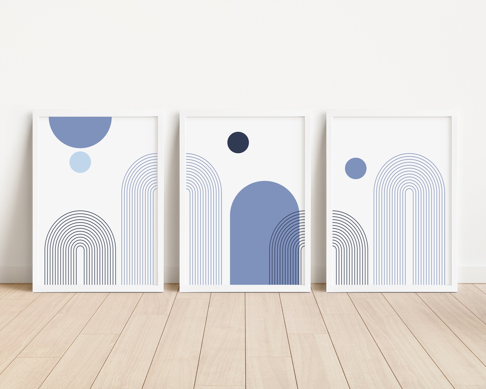 Printable Set of 3 Geometric Shapes Wall Art Prints Modern - Etsy UK