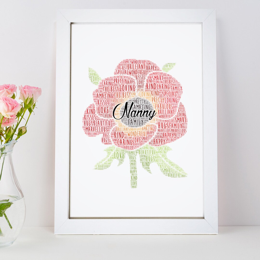 Personalised Poppy Print Custom Flower Word Wall Art - Etsy UK