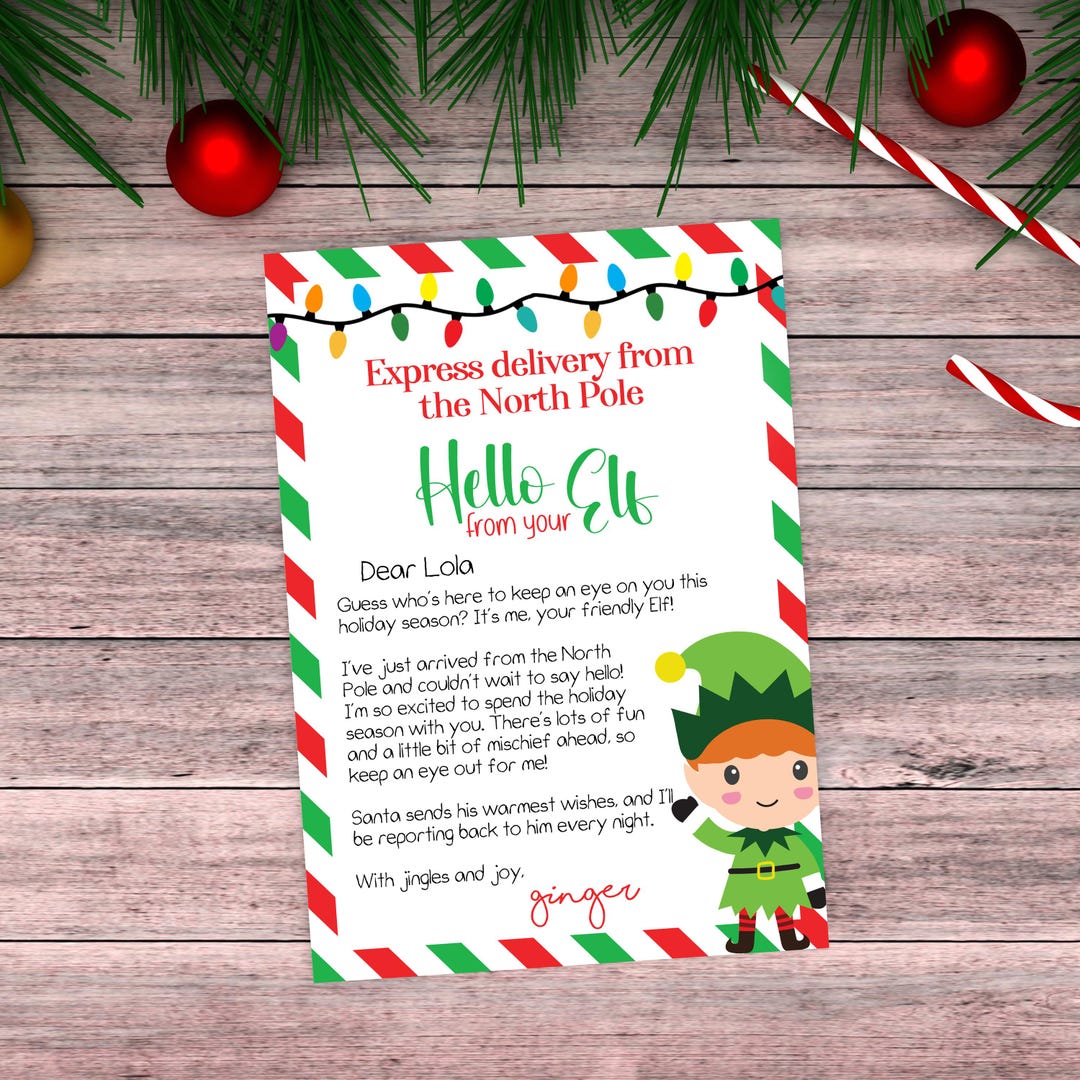 Personalisierter Elf im Regal Brief Elf Hallo, Elf Auf Wiedersehen, Elf ...