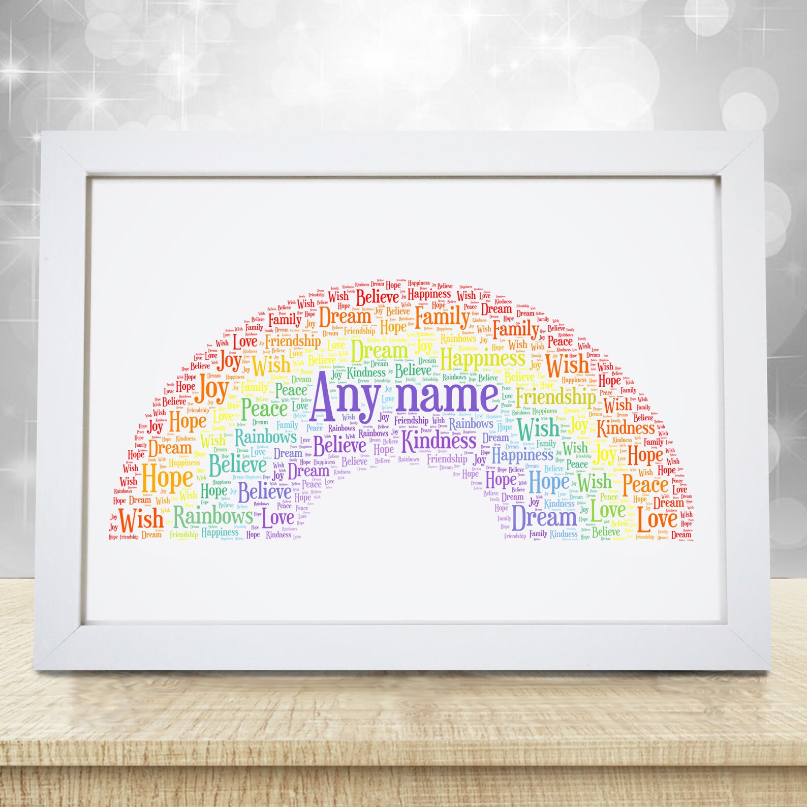 Personalised Rainbow Print Custom Name Wall Art Birthday - Etsy UK