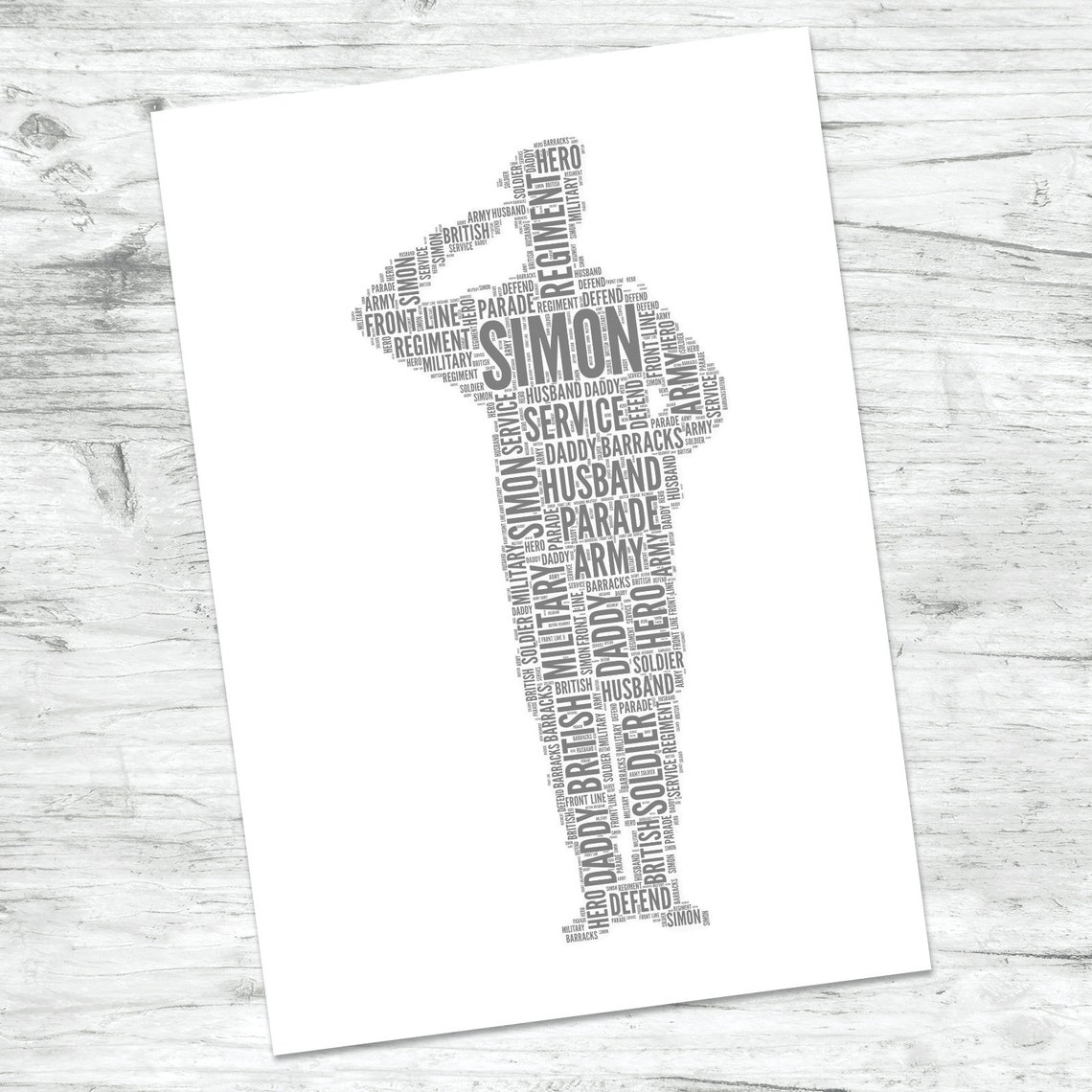 Personalised Soldier Print Custom Word Wall Art Army - Etsy